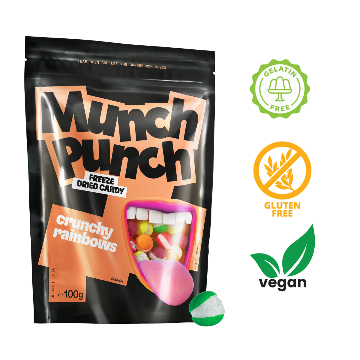 Munch Punch Freeze Dried Candy - Crunchy Rainbows – Crunch Punch